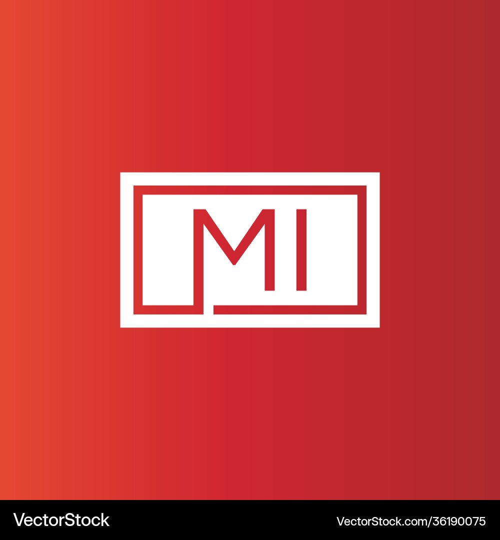 Creative initial letter mi square logo design Vector Image