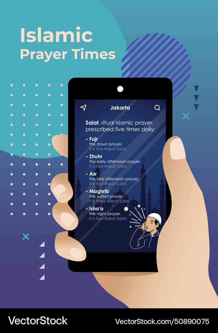 Islamic prayer time Royalty Free Vector Image - VectorStock