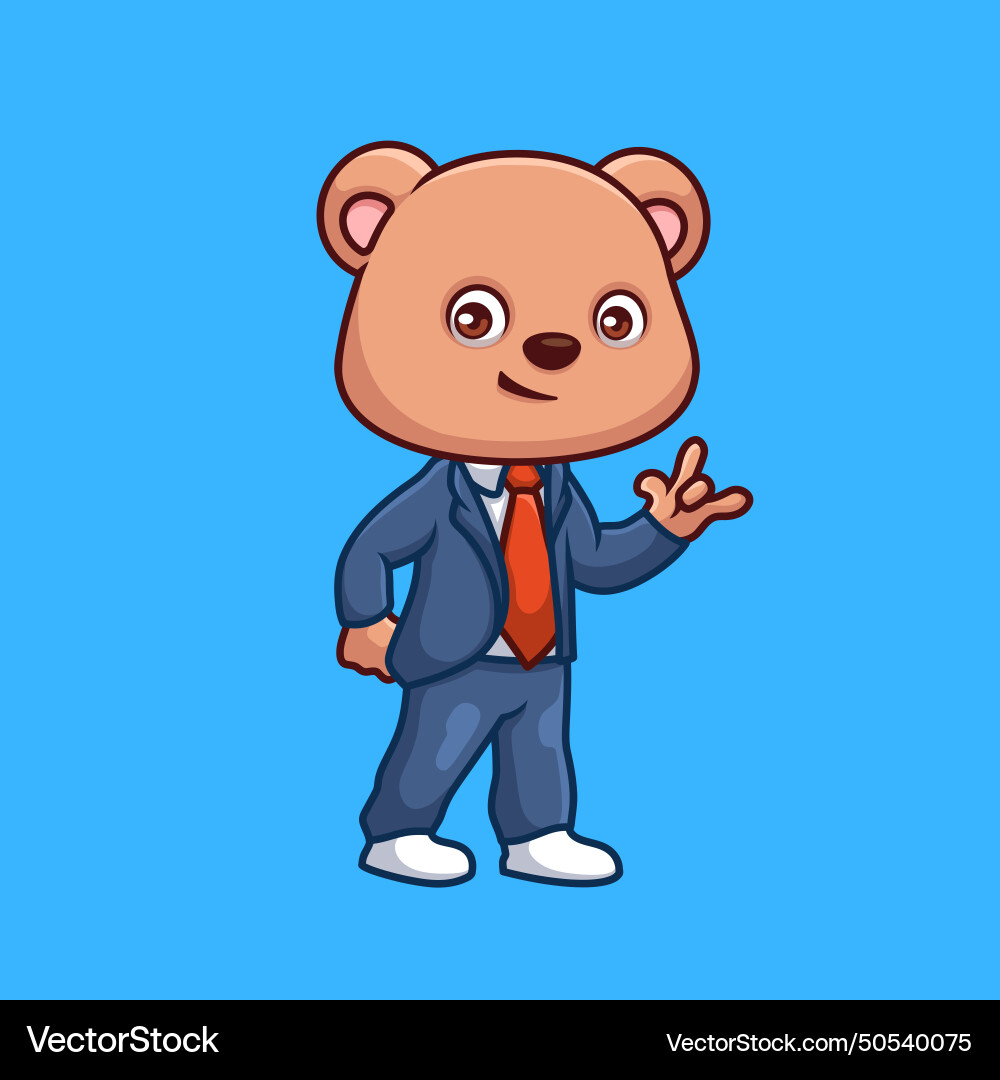 Manager bear cute cartoon character Royalty Free Vector