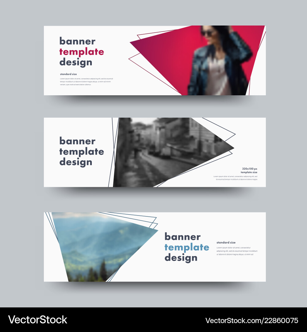 Modern White Horizontal Banners Royalty Free Vector Image