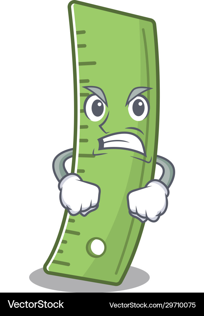 Ruler cartoon character design having angry face Vector Image