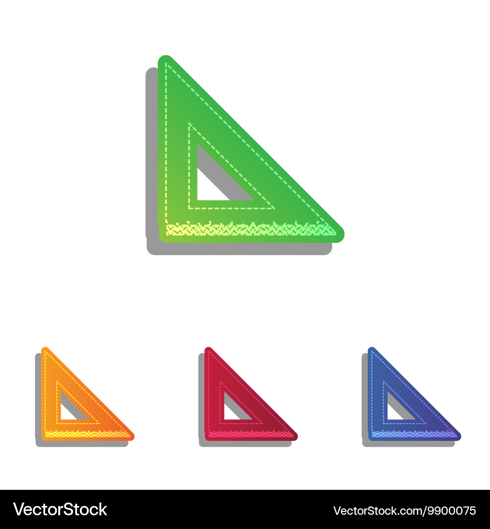 Ruler sign colorful applique icons Royalty Free Vector Image
