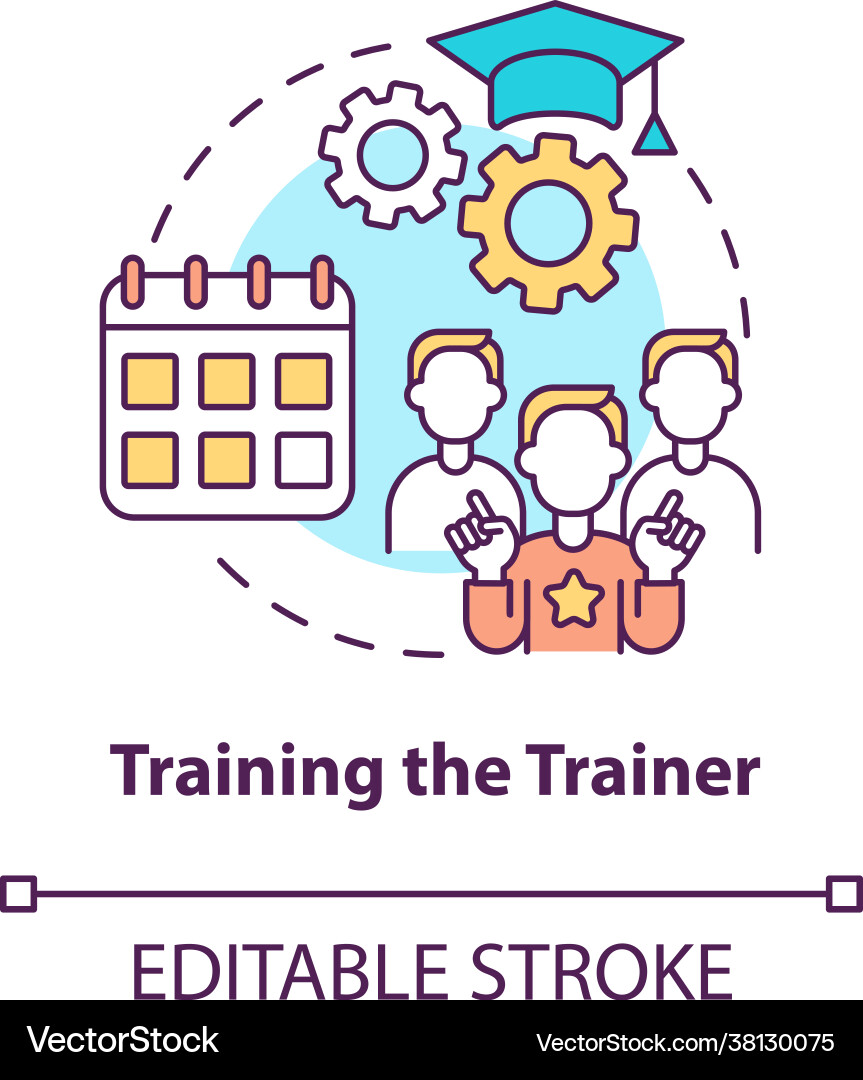 Training trainer concept icon Royalty Free Vector Image