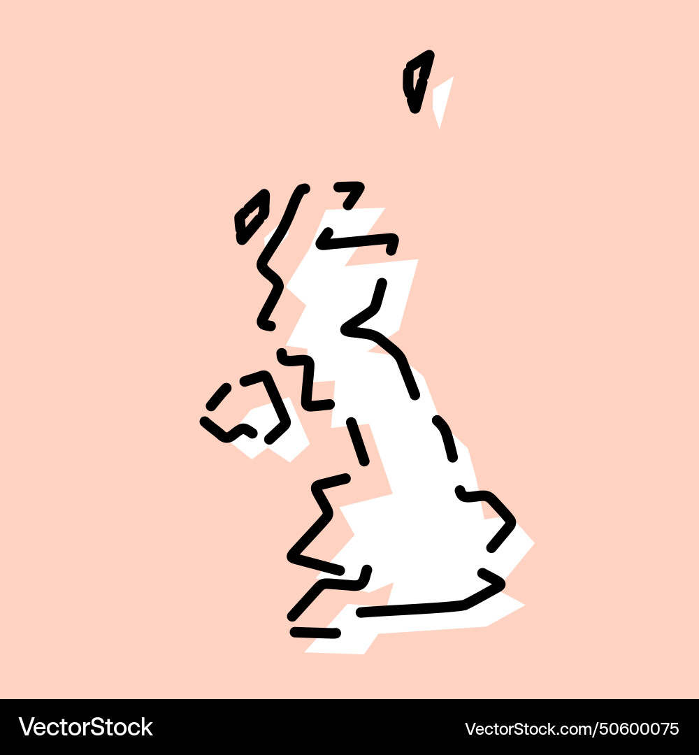 United kingdom simplified map Royalty Free Vector Image