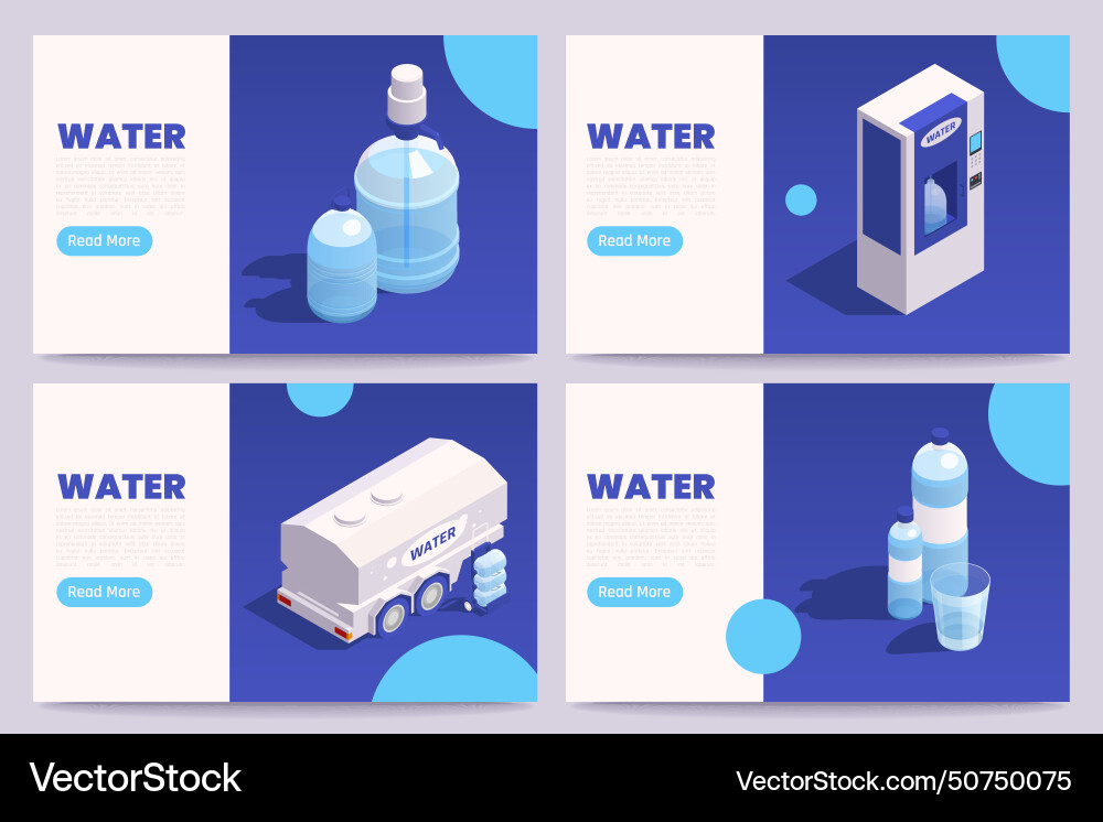 Water delivery set Royalty Free Vector Image - VectorStock