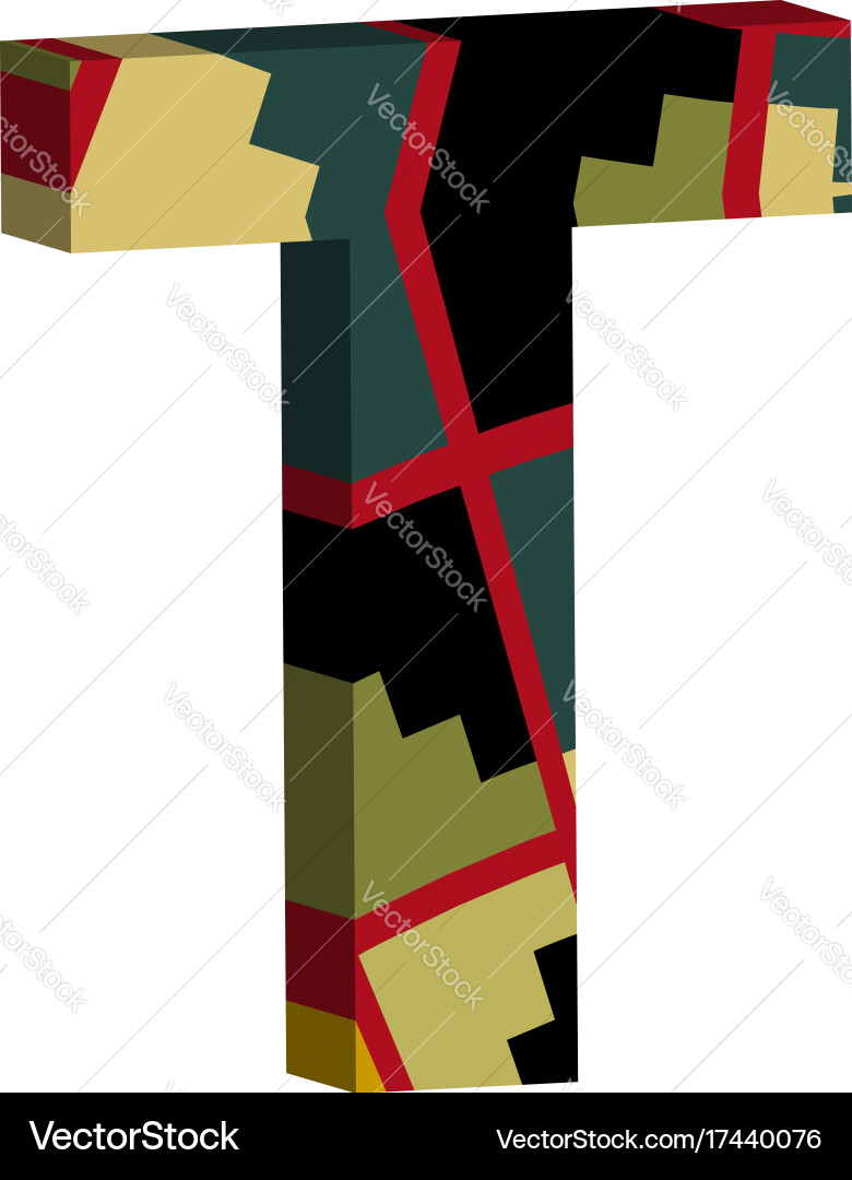 3d font letter t Royalty Free Vector Image - VectorStock