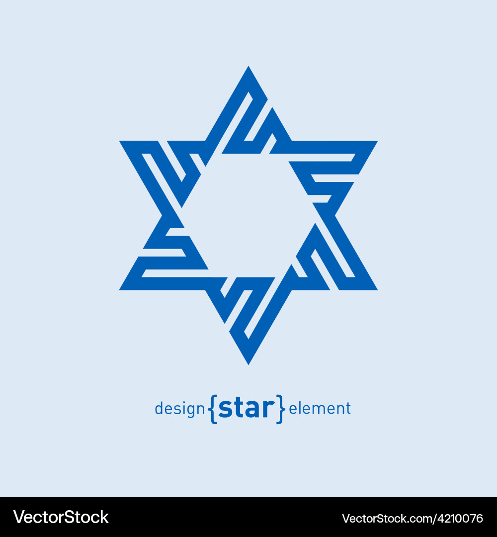 Abstract design element blue david star Royalty Free Vector