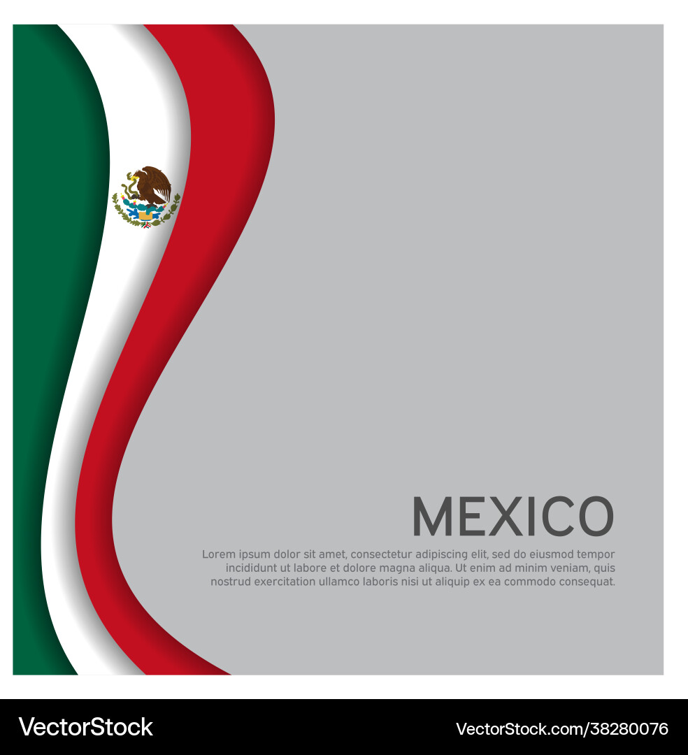 Abstract waving mexico flag paper cut style Vector Image