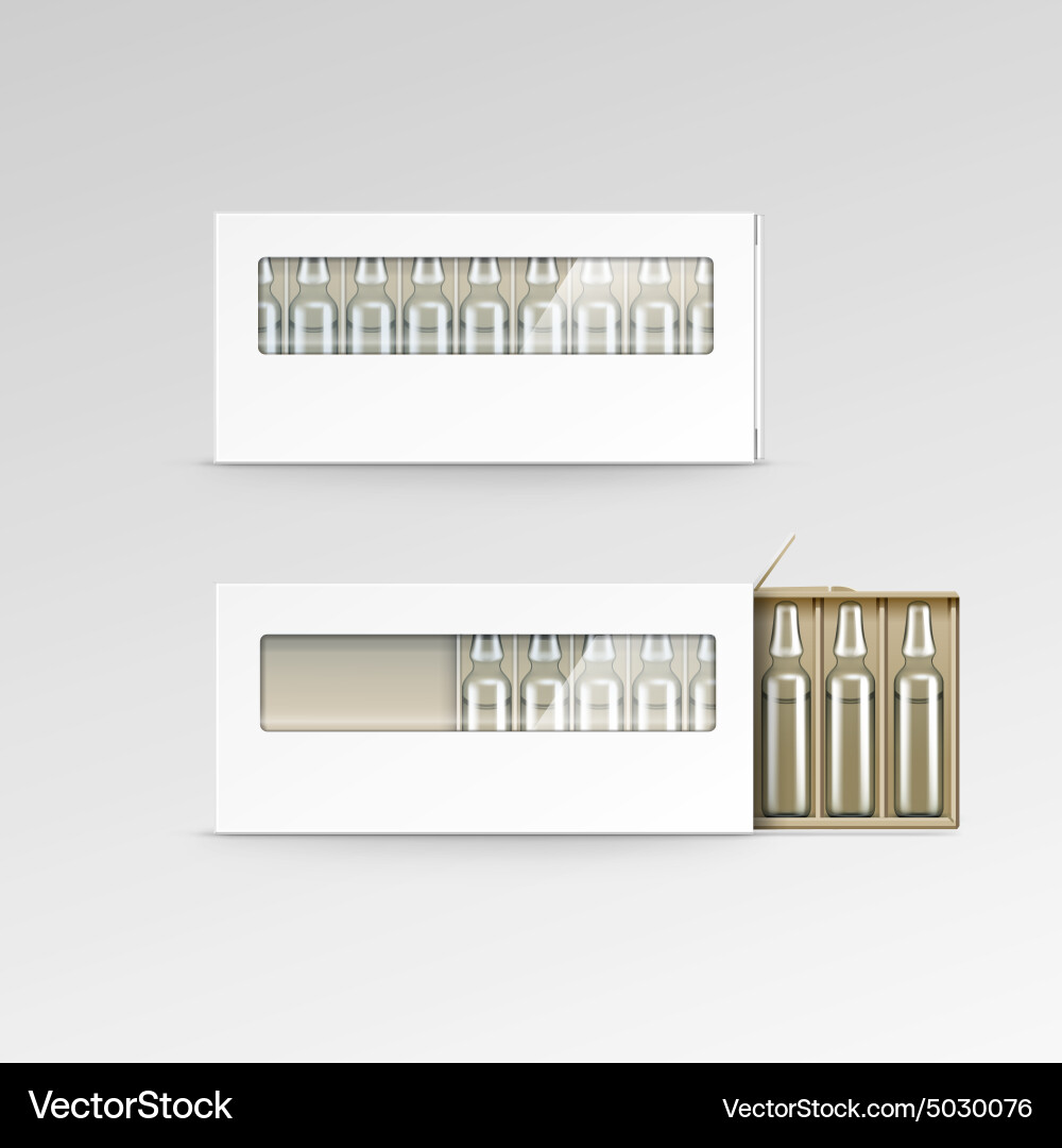 Ampoule Packaging Box - White – Royalty-Free Vector | VectorStock