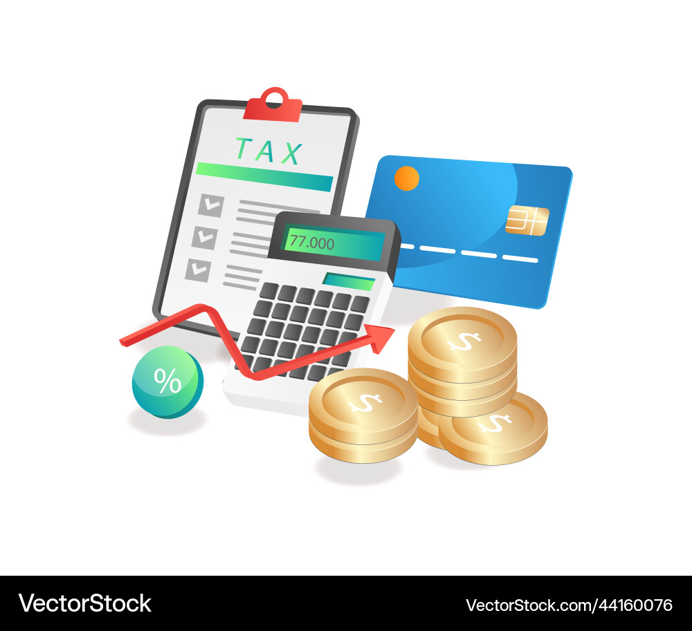 Analytical annual tax report Royalty Free Vector Image