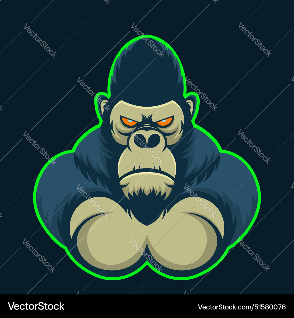 Angry gorilla cartoon logo Royalty Free Vector Image
