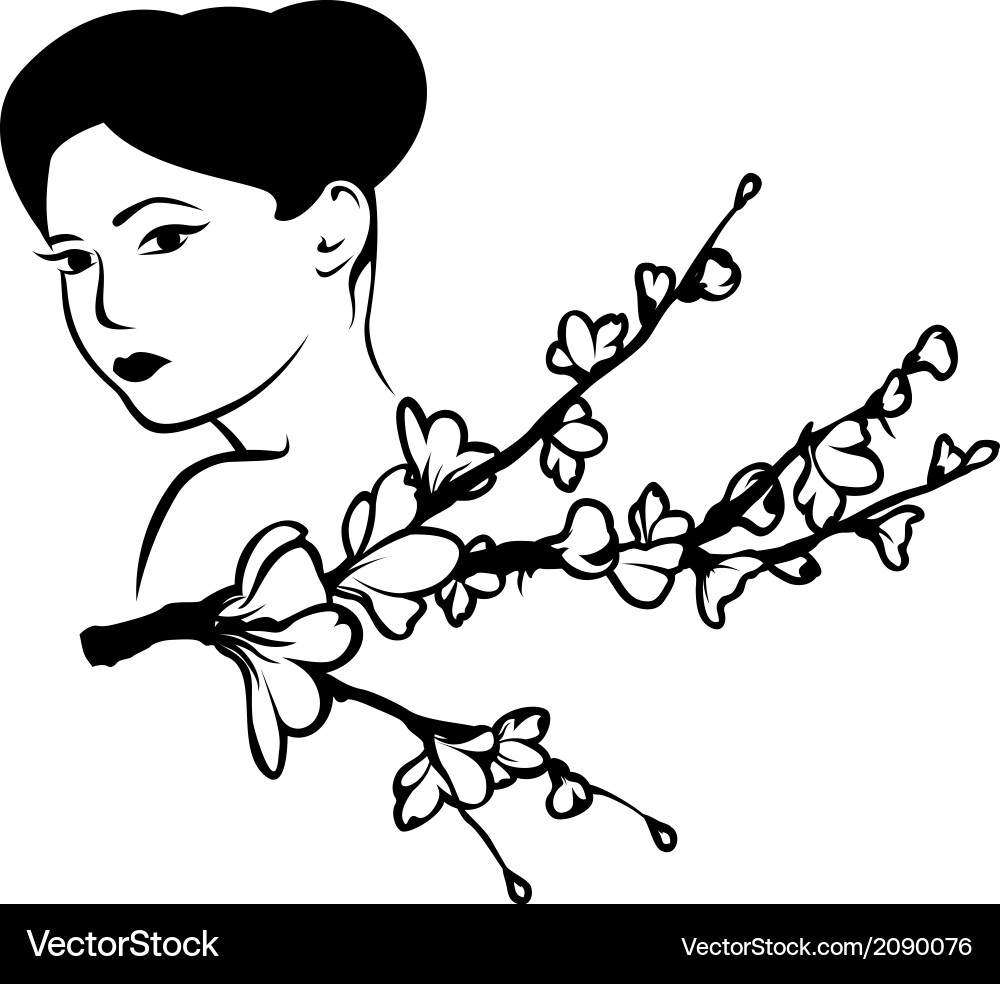 Beautiful japanese woman Royalty Free Vector Image
