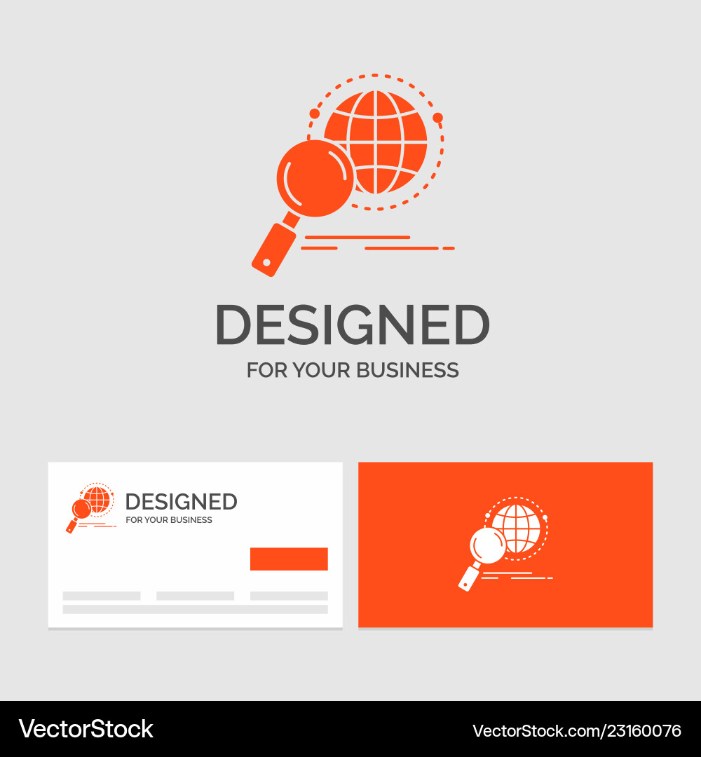 Business logo template for global globe magnifier Vector Image