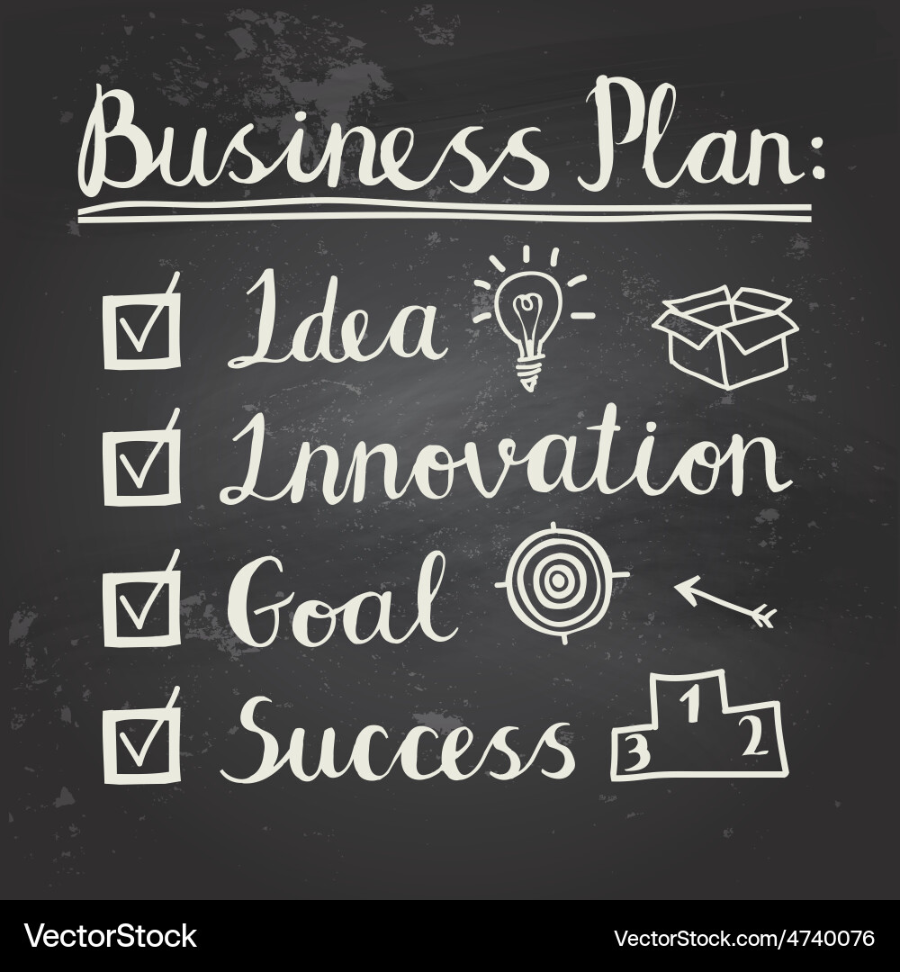 Business Plan Chalkboard Sketch Royalty Free Vector Image