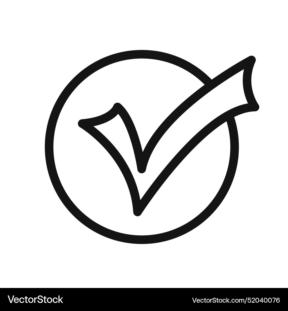 Check sign icon black and white Royalty Free Vector Image