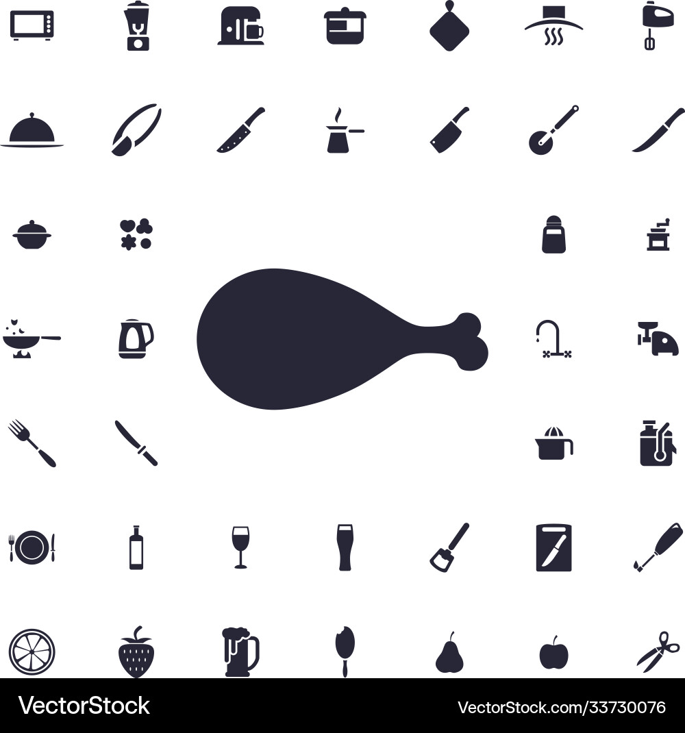 Chicken leg icon Royalty Free Vector Image - VectorStock