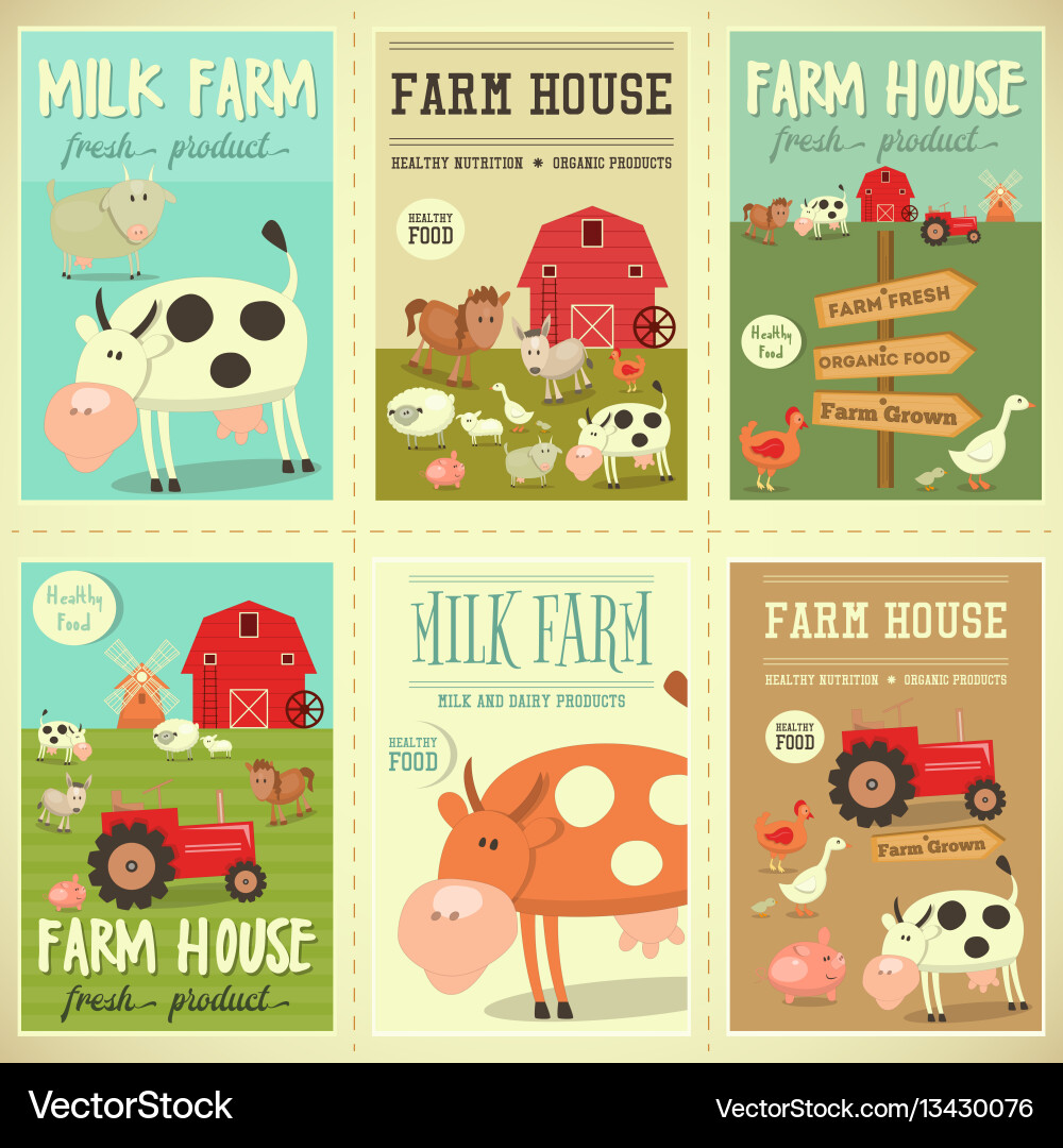Farm house posters Royalty Free Vector Image - VectorStock