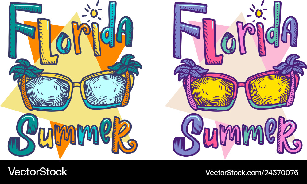 Florida summer hand lettering typographic Vector Image