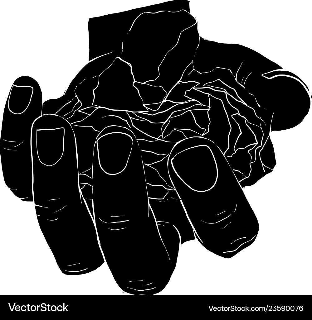 Hand tearing and crooking paper Royalty Free Vector Image