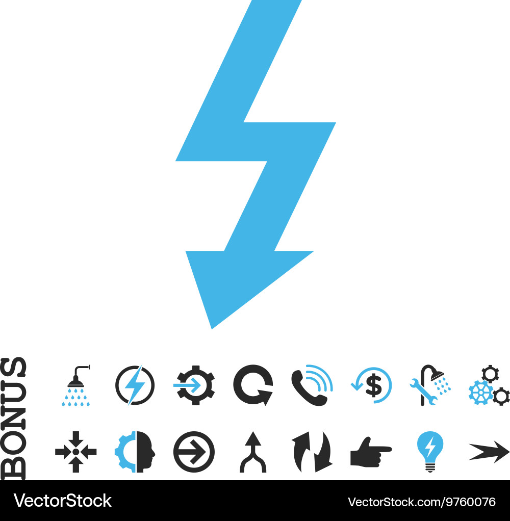 High voltage flat icon with bonus Royalty Free Vector Image