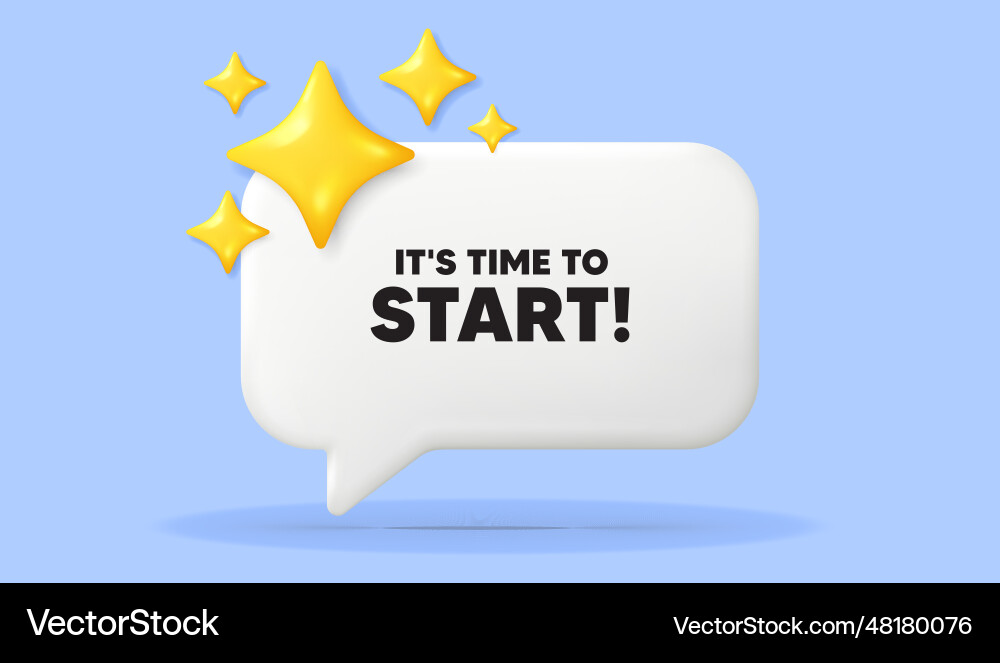It is time to start symbol special offer sign 3d Vector Image