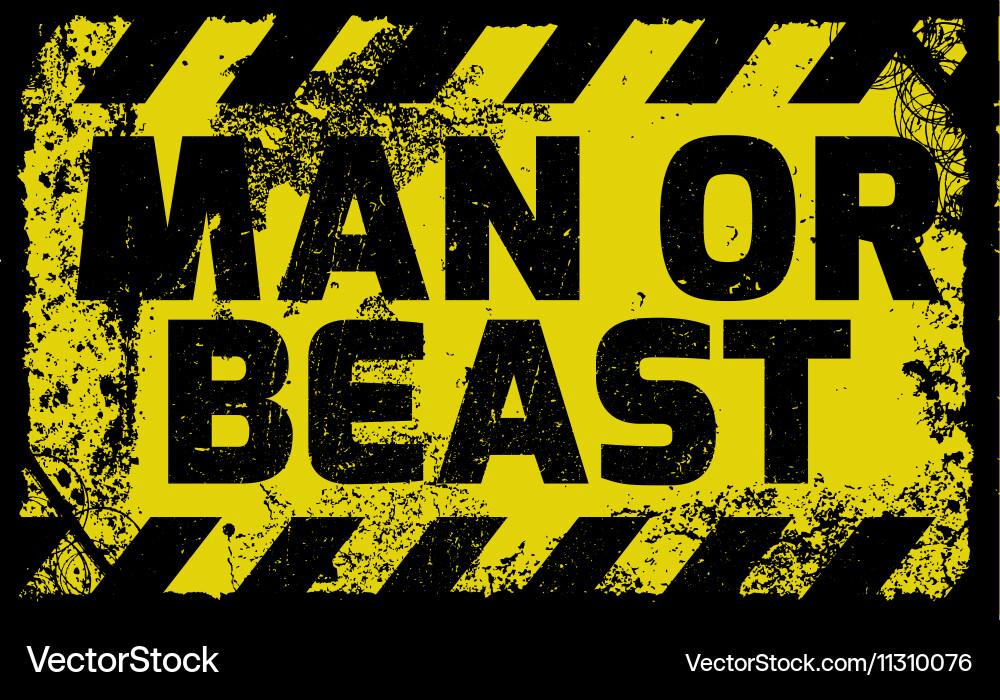 Man or beast sign Royalty Free Vector Image - VectorStock