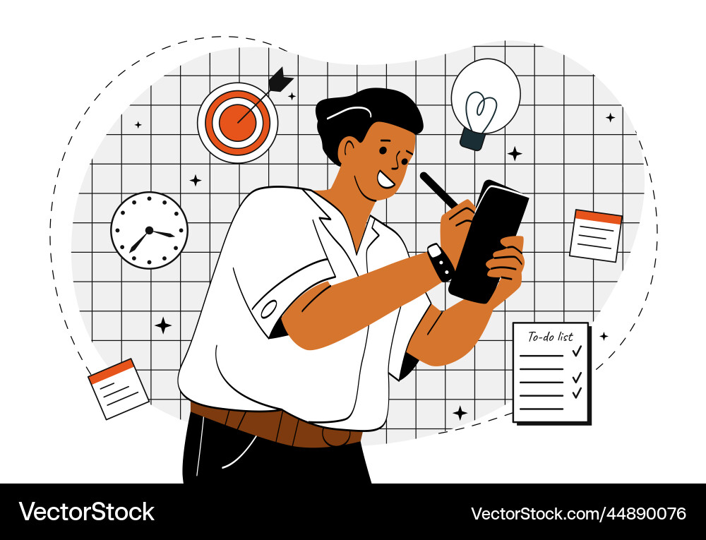 Man with plans Royalty Free Vector Image - VectorStock