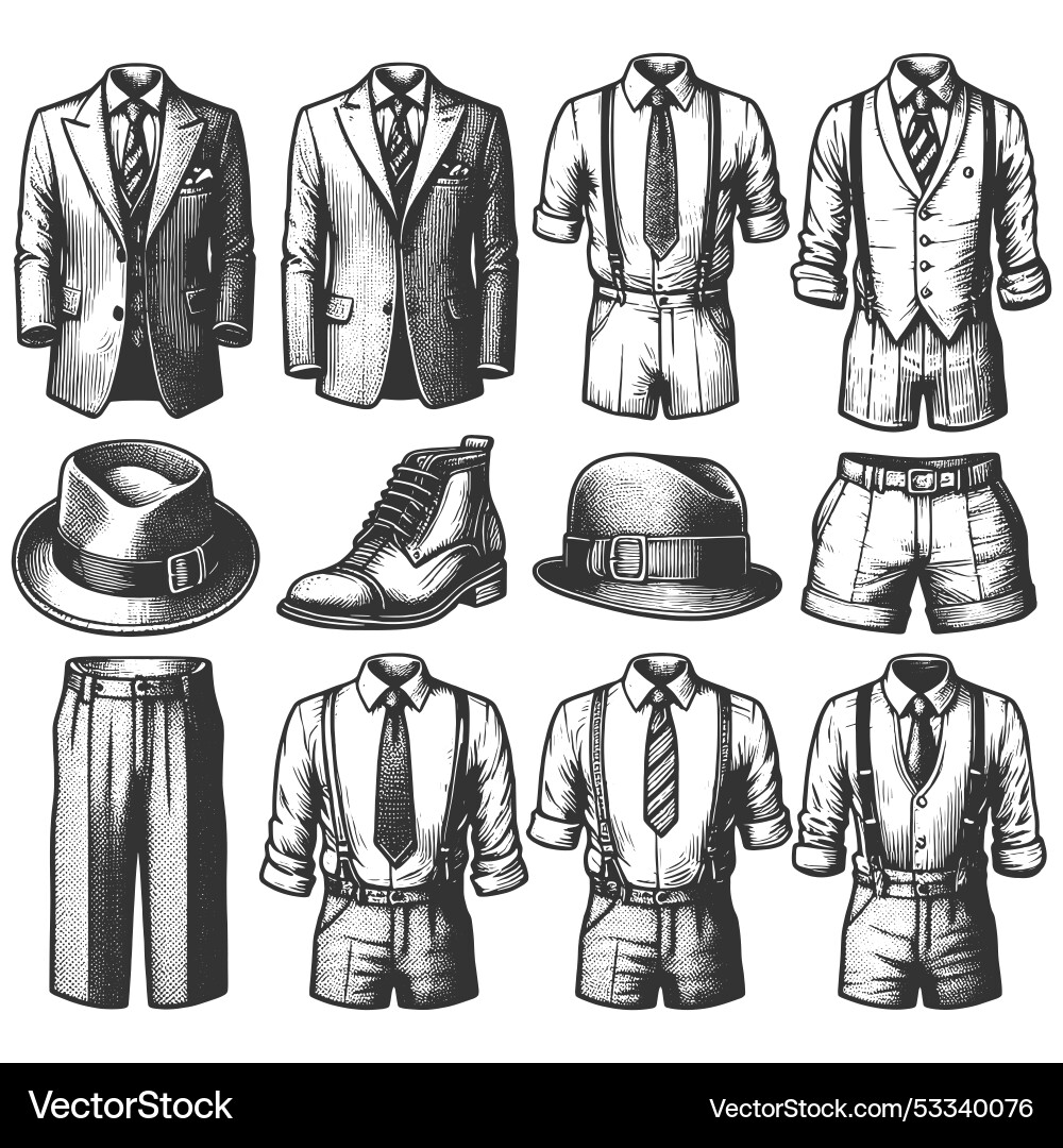 Men fashion outfits Royalty Free Vector Image - VectorStock