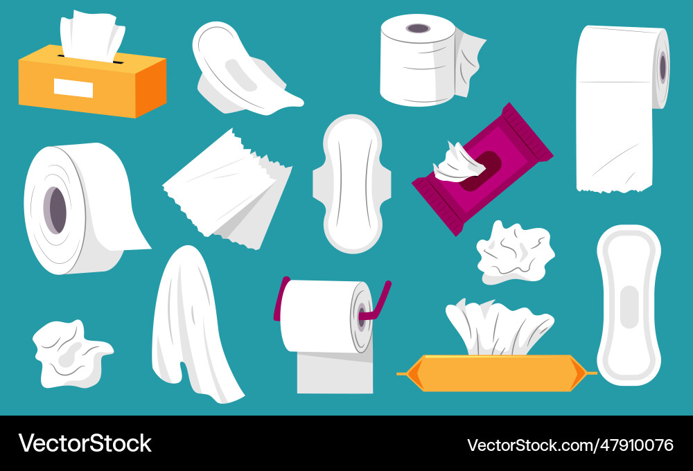 Paper tissue collection roll with tissues Vector Image