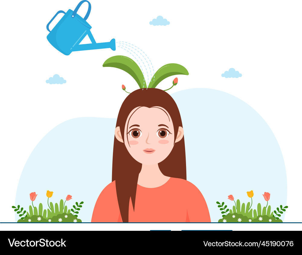 Personal development with people developing Vector Image