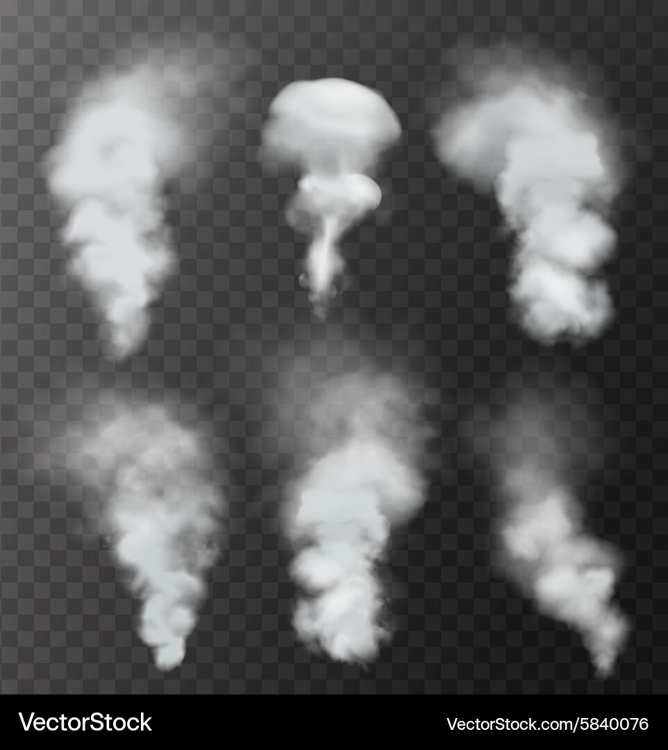 Realistic transparent smoke Royalty Free Vector Image