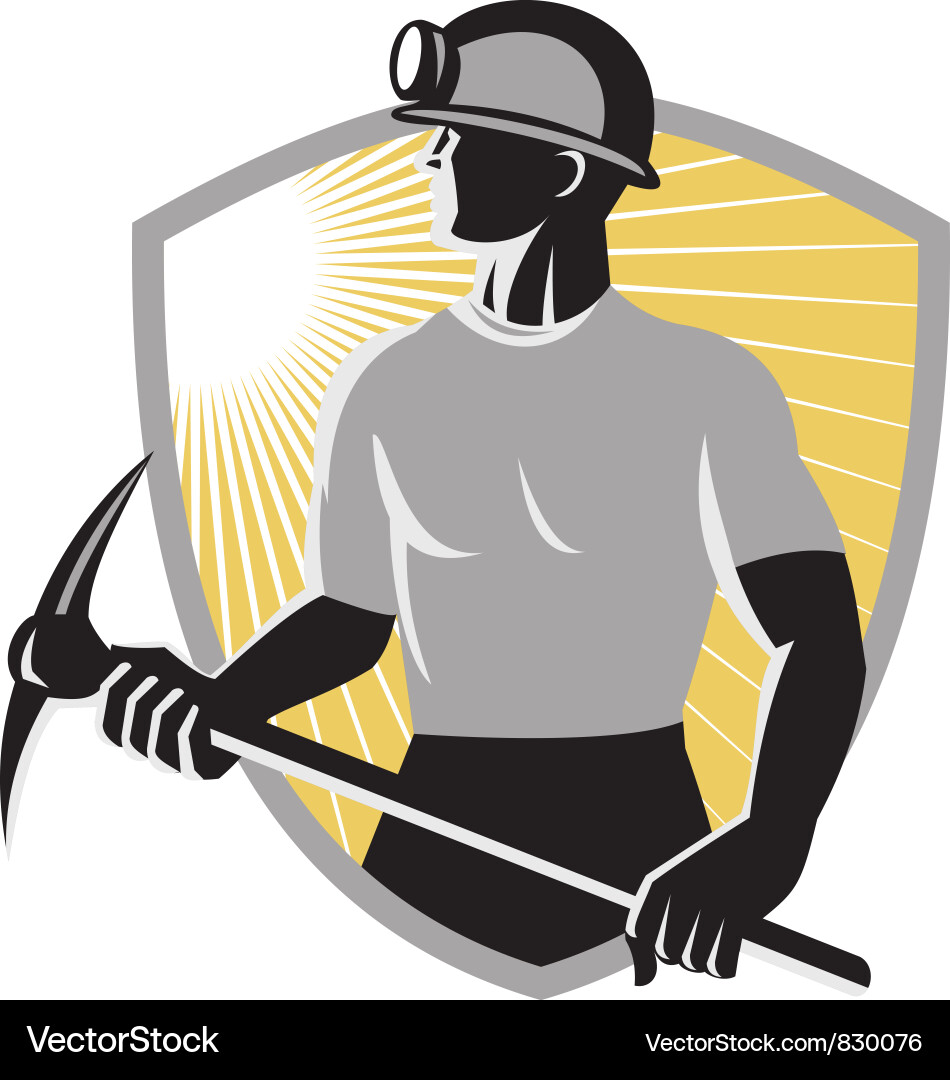 Retro coal miner Royalty Free Vector Image - VectorStock
