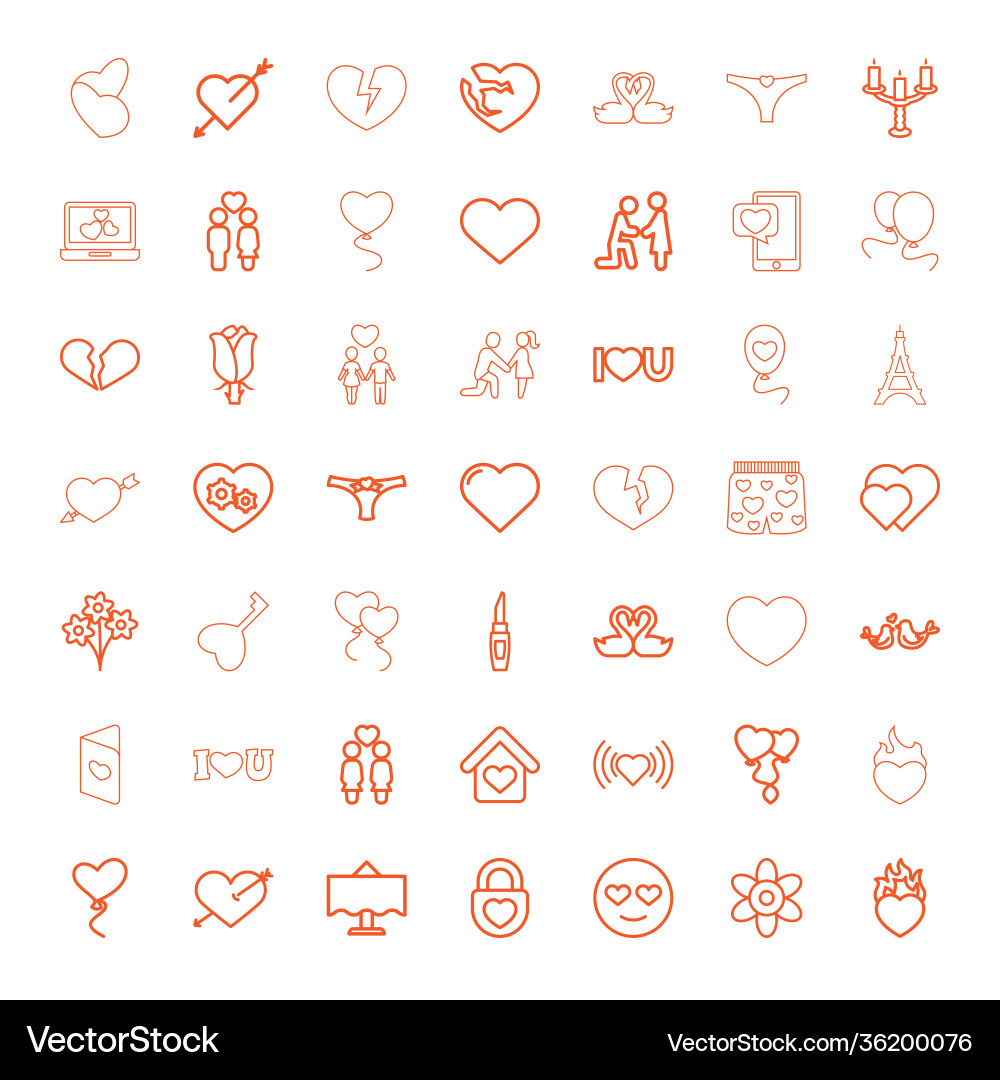 Romantic icons Royalty Free Vector Image - VectorStock