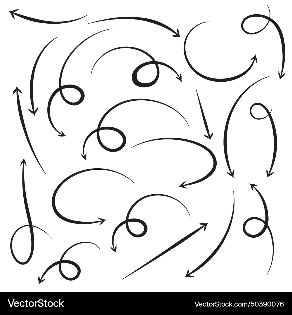 Sets of arrows creative hand drawn Royalty Free Vector Image