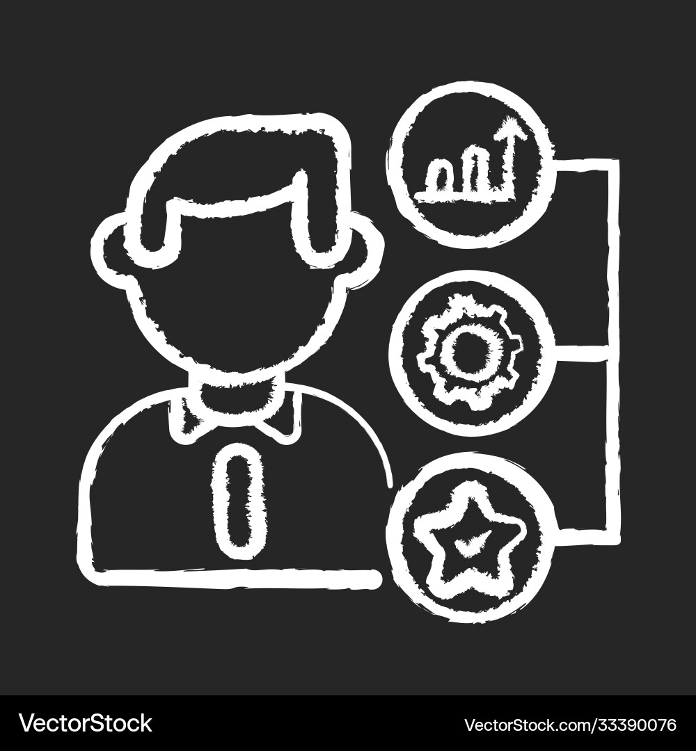 Skills and abilities chalk white icon on black Vector Image