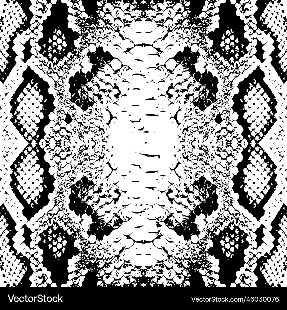 Snake skin scales texture seamless pattern black Vector Image
