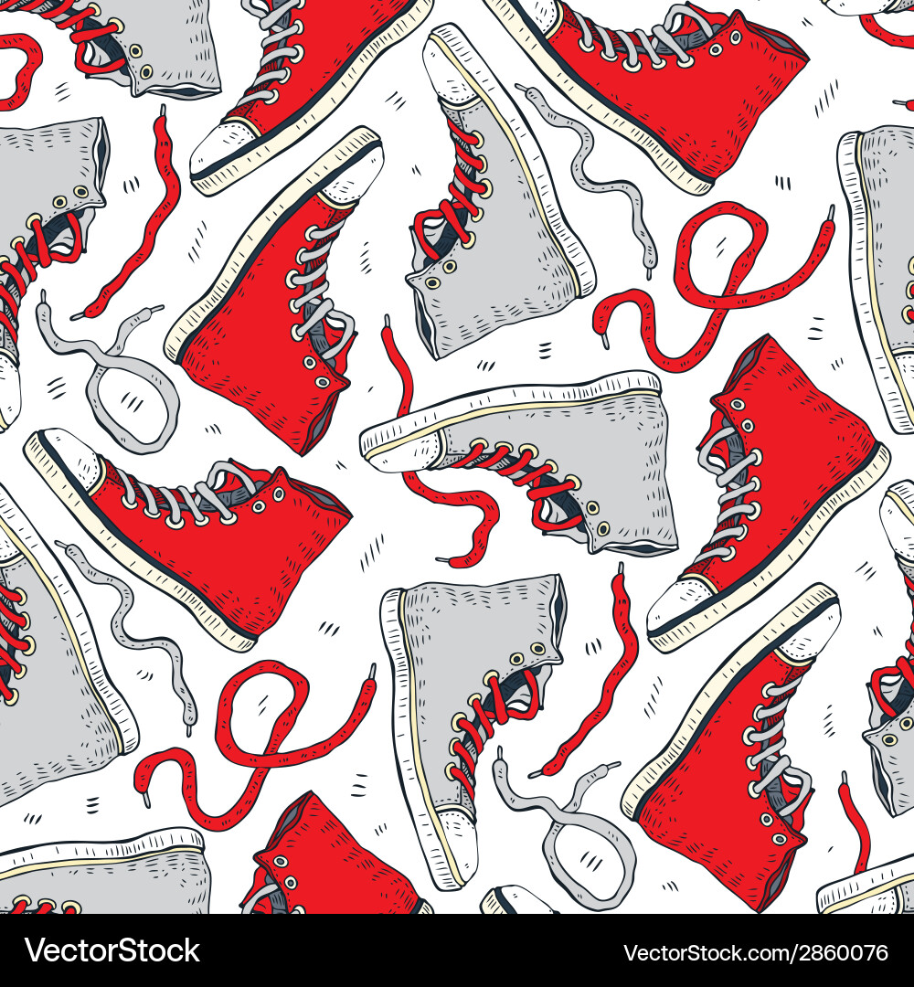 Sneaker Pattern Background Royalty Free Vector Image