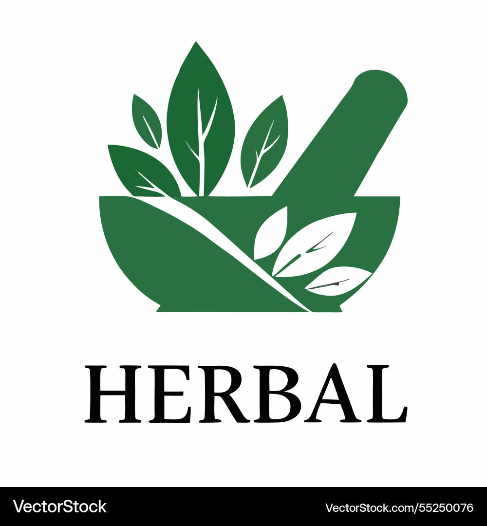Stylish herbal logo design featuring various Vector Image