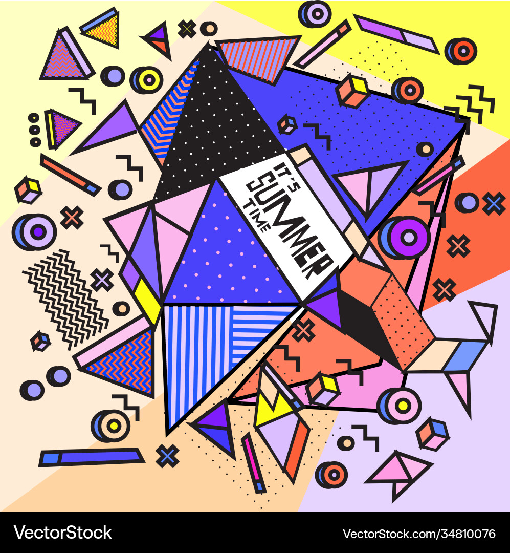 Triangle geometric forms for summer events – Free Vector | VectorStock