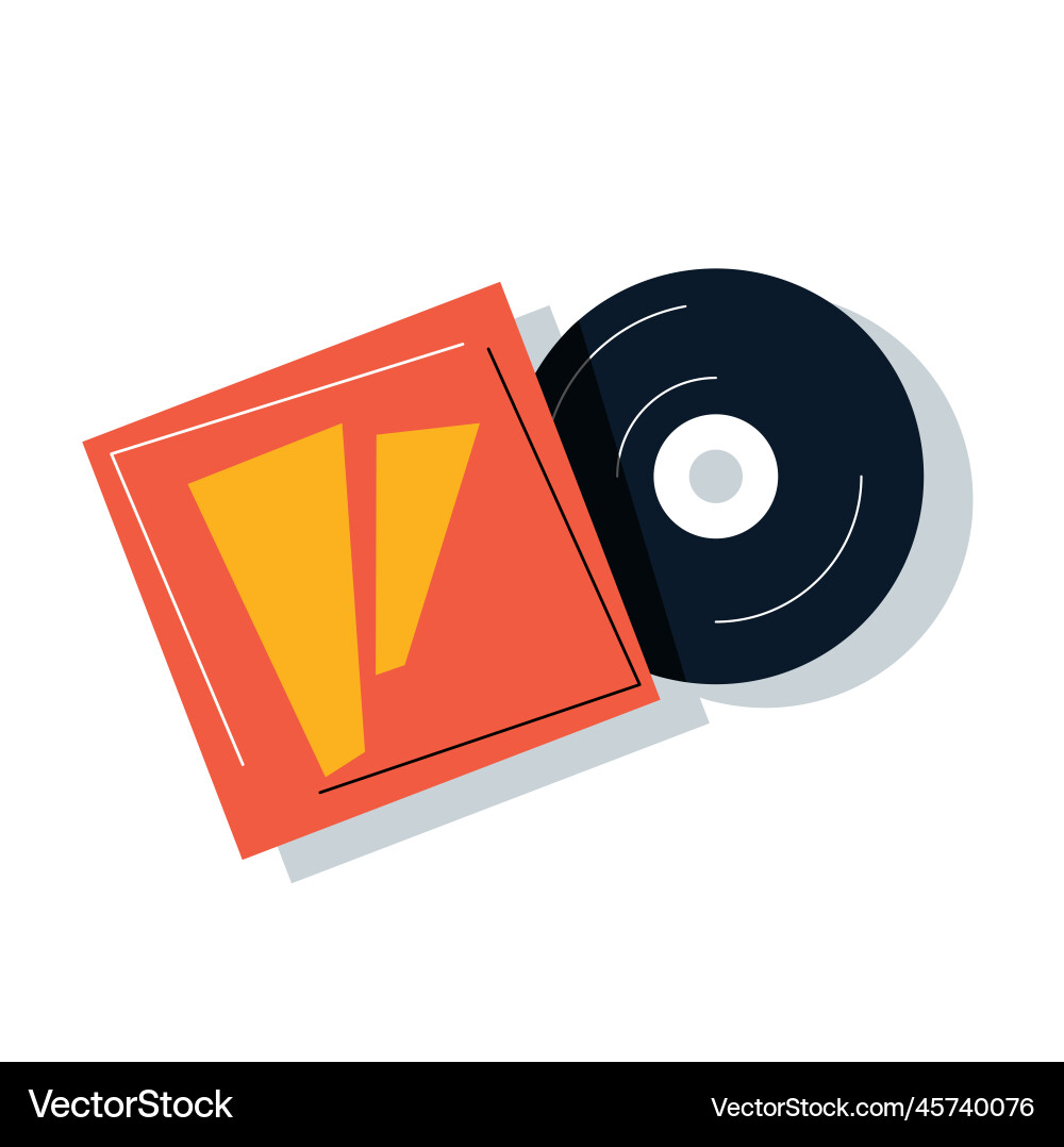 Vinyl record and cover Royalty Free Vector Image