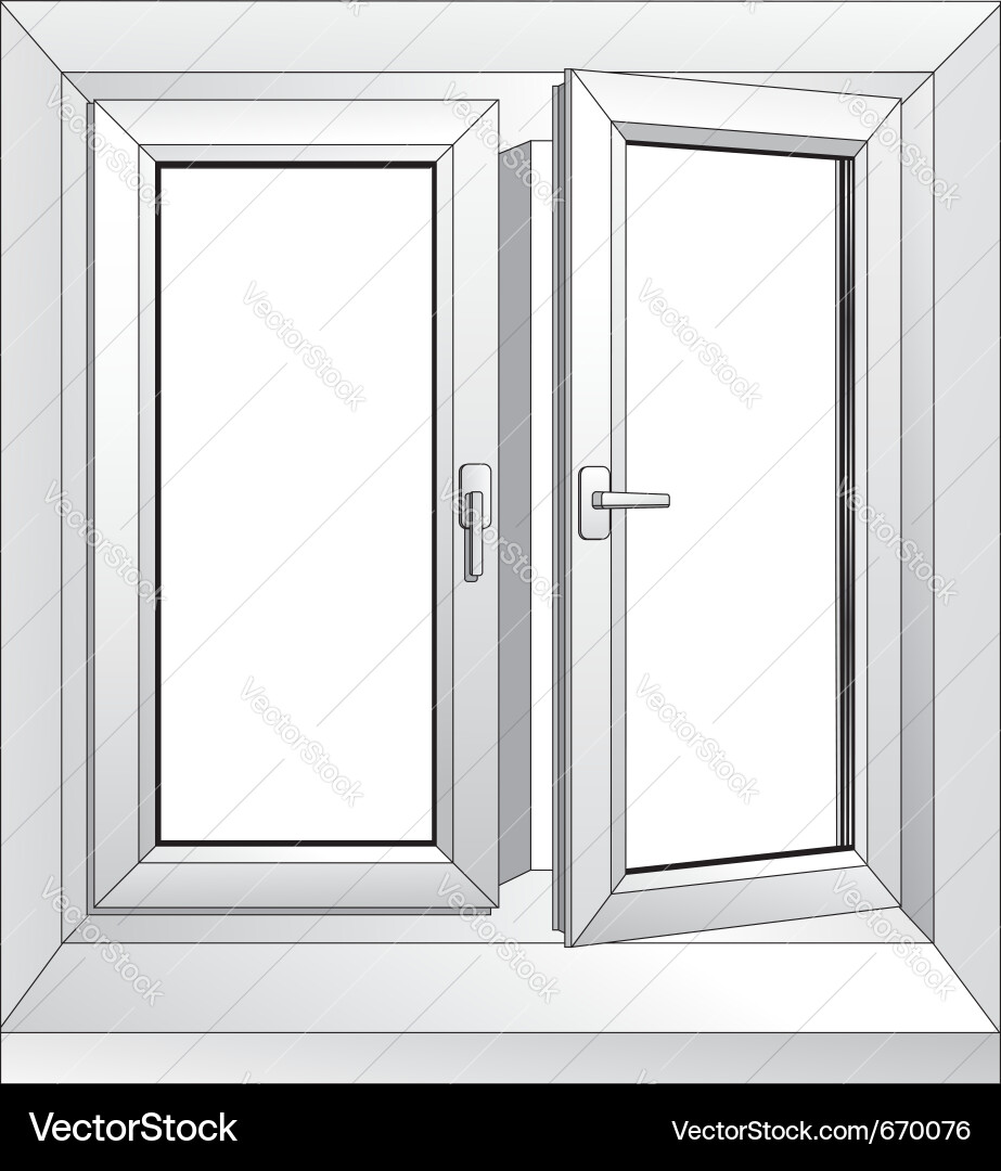 White plastic window Royalty Free Vector Image