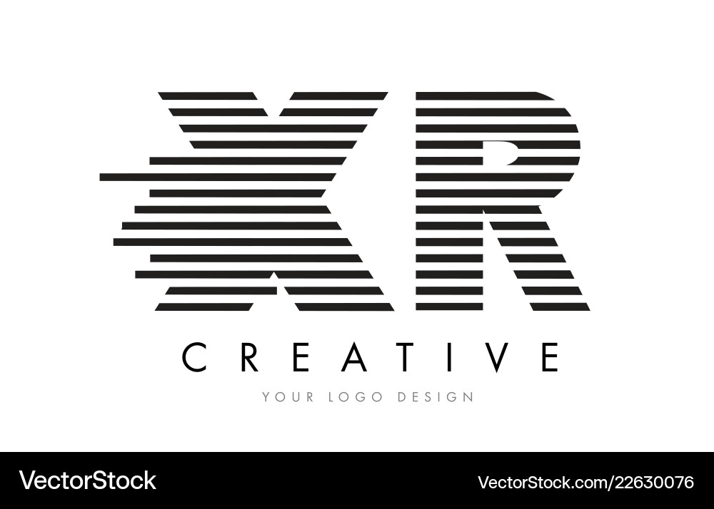 Xr x r zebra letter logo design with black Vector Image