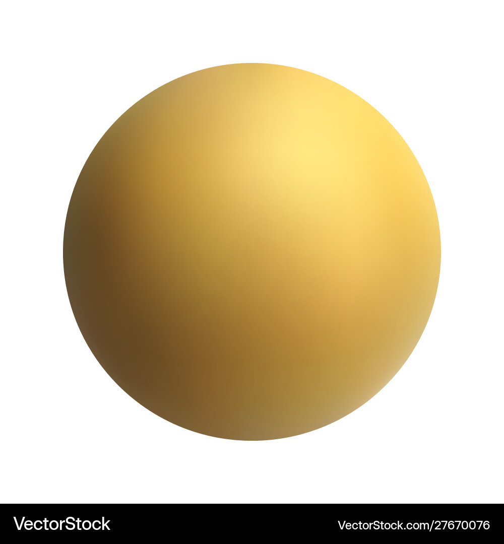 Yellow ball on white isolated background Vector Image