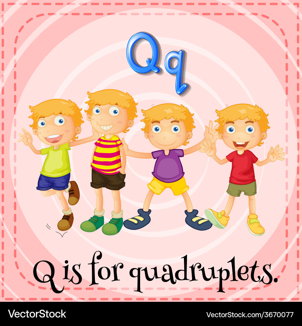 A letter q for quadruplets Royalty Free Vector Image