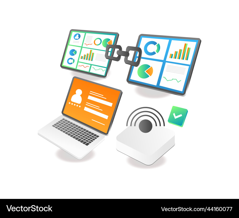 Analytical personal data link Royalty Free Vector Image