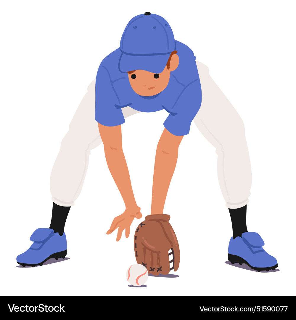 Baseball player fielder character in action Vector Image