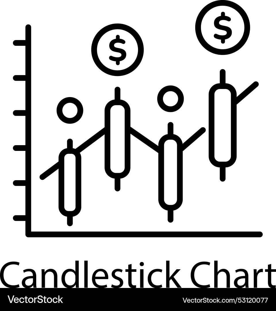 Candlestick chart Royalty Free Vector Image - VectorStock