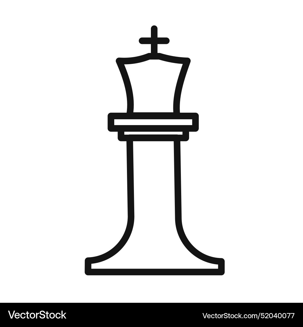 Chess king icon black and white sign Royalty Free Vector