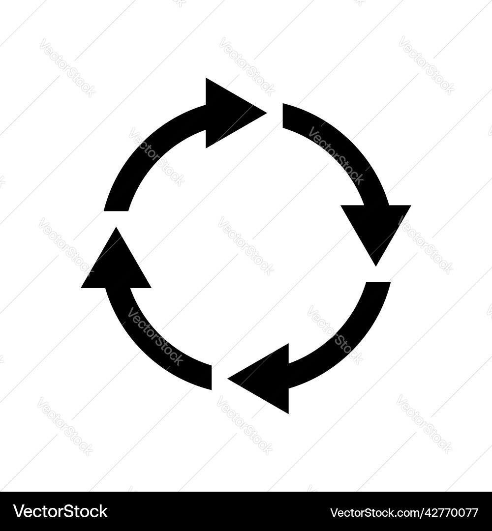 Circle arrow round icon circular loop Royalty Free Vector