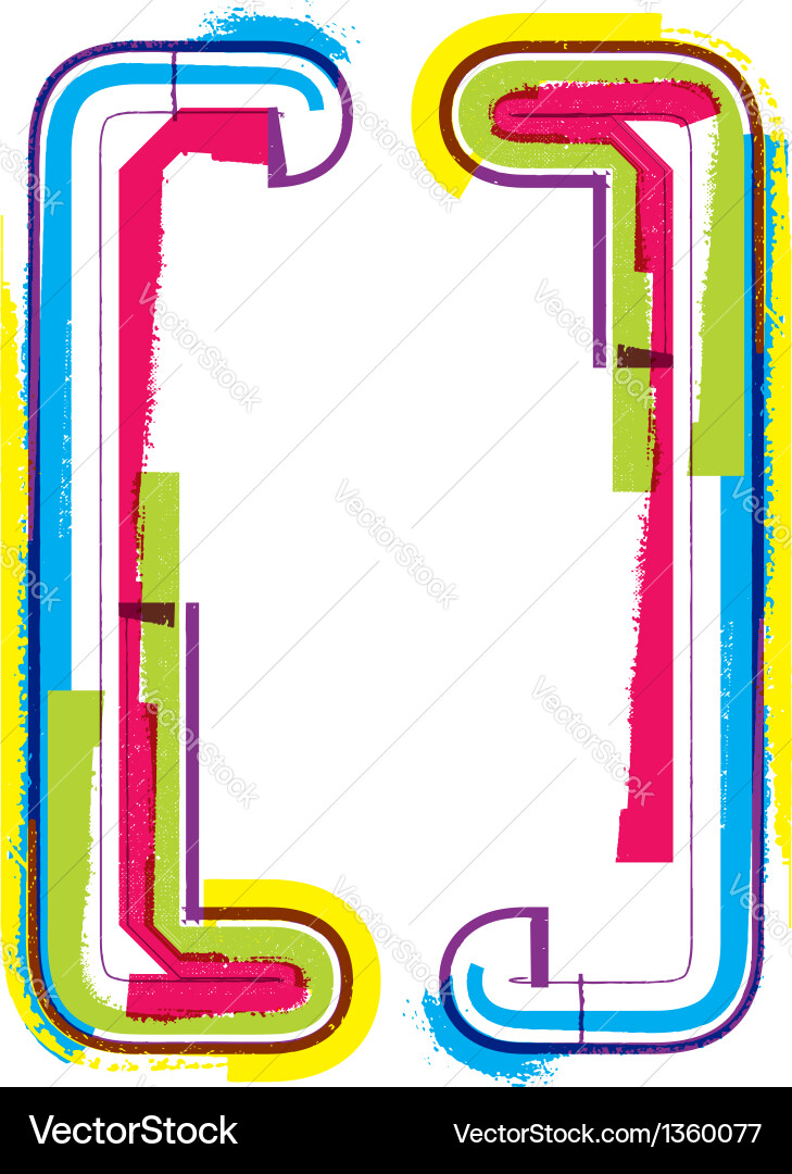 Colorful grunge font Royalty Free Vector Image